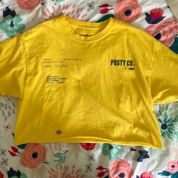 Post Malone | Shirts | Cropped Limited Edition Post Malone Shirt | Poshmark